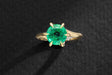 One-of-a-Kind Round Emerald Ring with Waterfall Detail